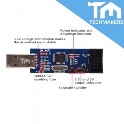 USBASP USBISP AVR Programmer 51 MCU ISP Discharger With Overcurrent