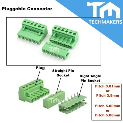 5.08mm (for 5mm) Pitch Straight Screw Pluggable Terminal Block Male ...