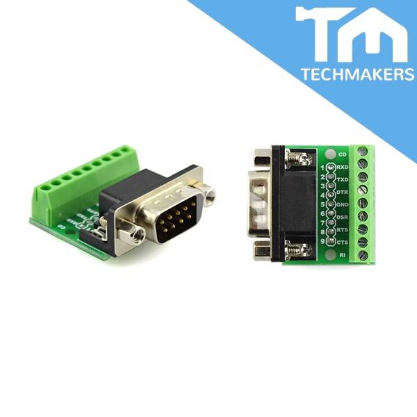 DB9 RS232 RS485 Connector Terminal Block MALE / FEMALE Adapter ...