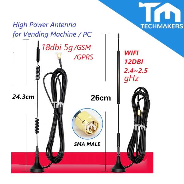Antenna High Gain High Power Aerial 3G/4G/5G GSM GPRS or WIFI 2.4gHz 3 ...