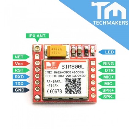 SIM800L GPRS GSM Module With Antenna And SIM Slot